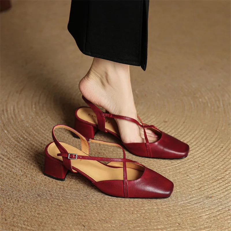 Cecelia | Leather Black Heels – Olivia & Rose
